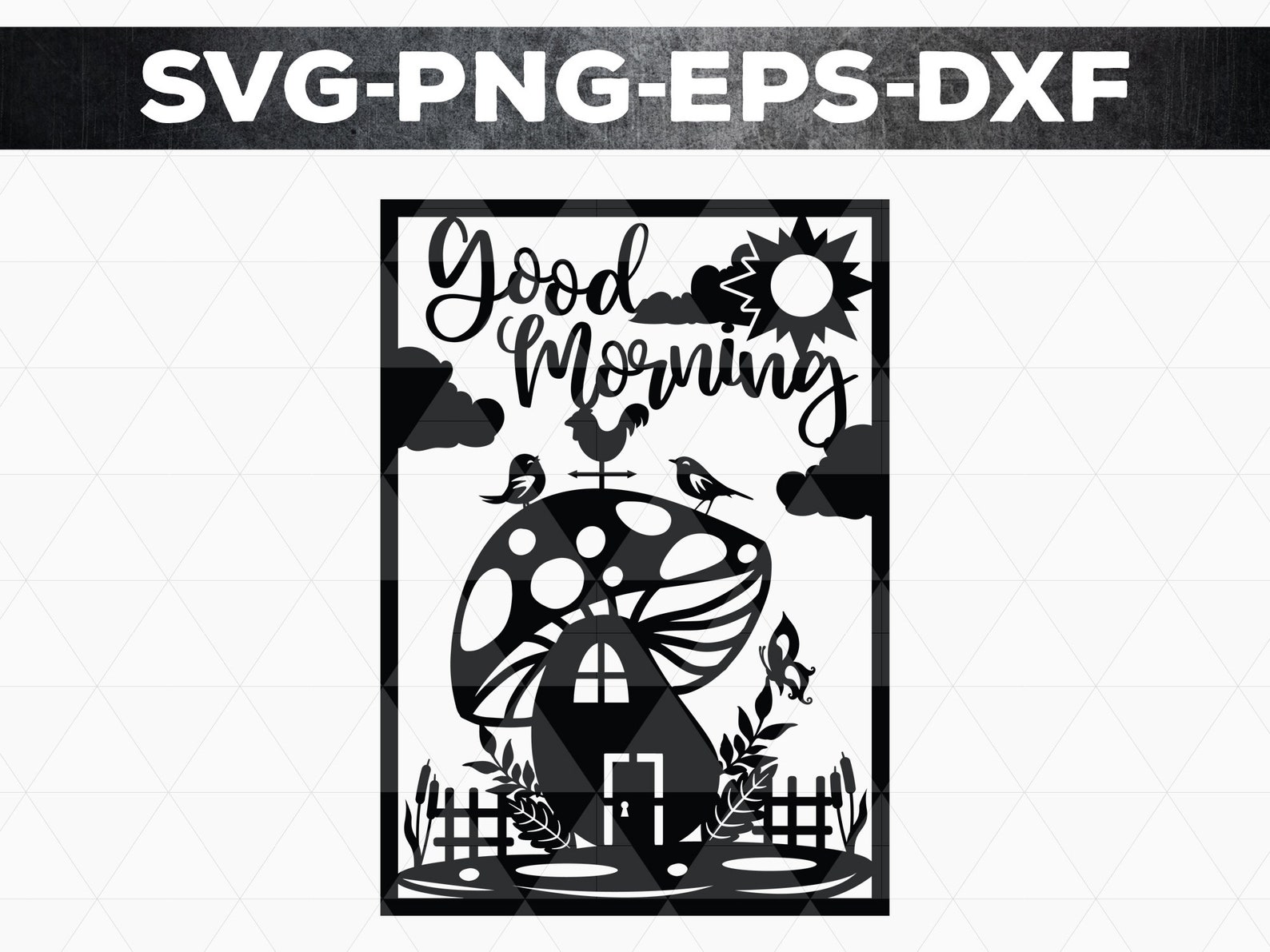 Good Morning Papercut Svg File Vinyl Cut Woodland Paper Art | Etsy