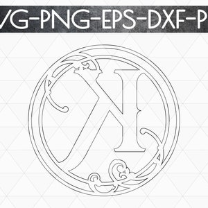 Monogram K Papercut Template, Vinyl Laser Cut, Circle Frame Monogram ...
