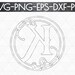 Monogram K Papercut Template, Vinyl Laser Cut, Circle Frame Monogram ...