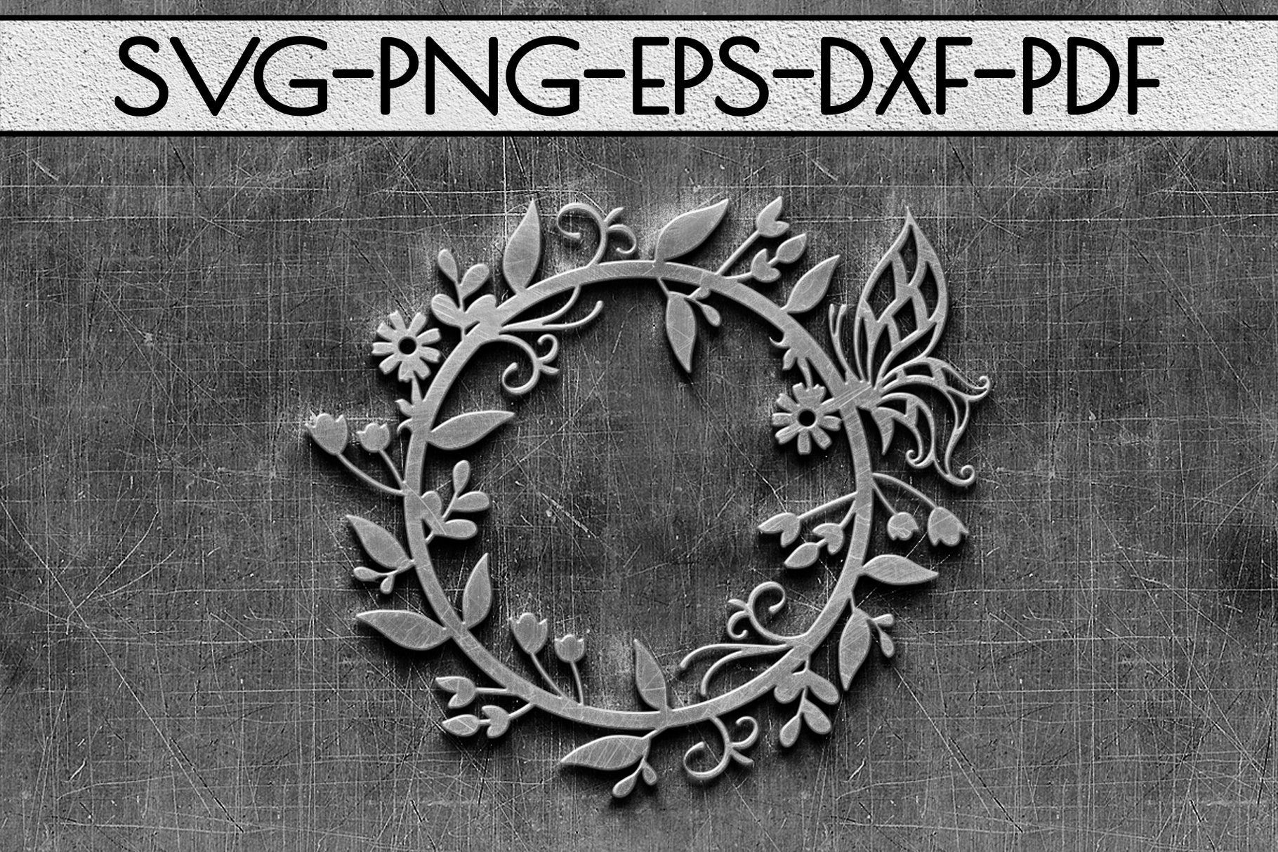 Spring Wreath Papercut Template Svg File, Flower Wreath, Silhouette ...