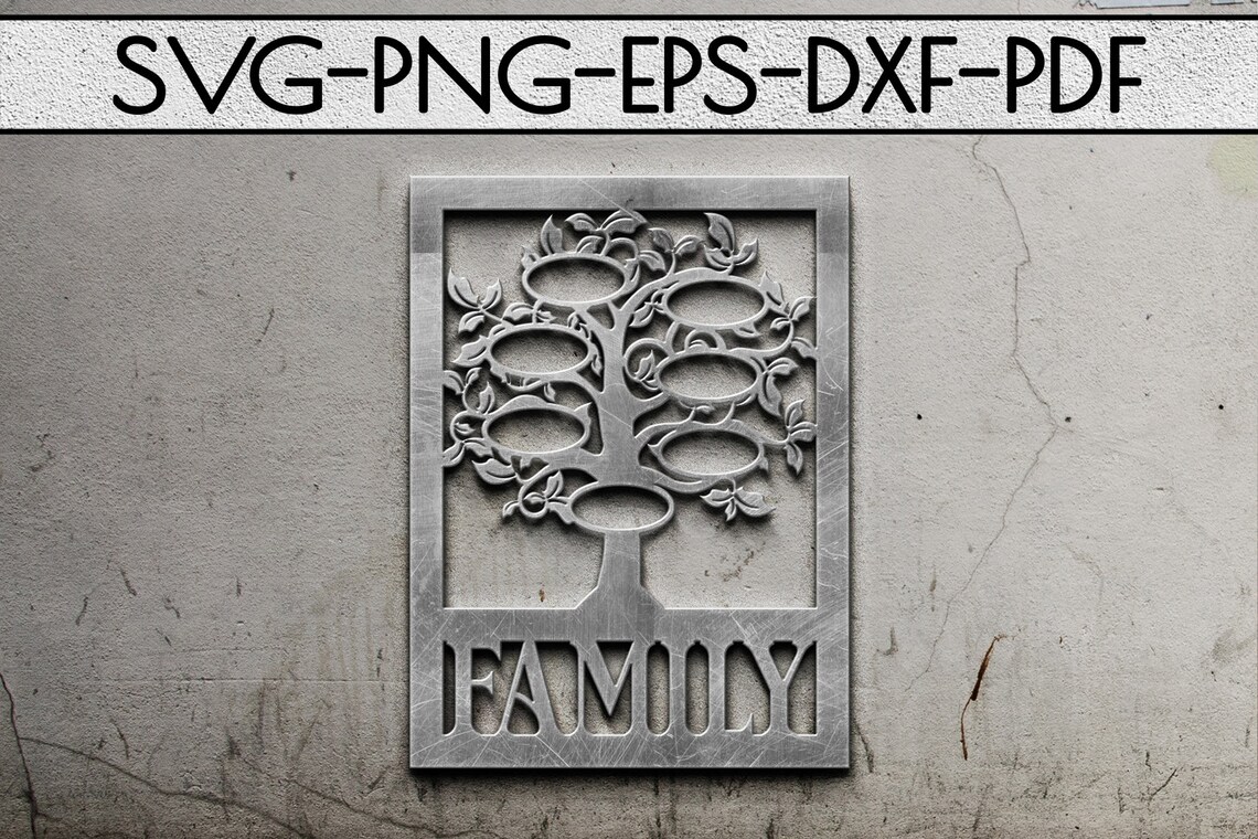 Customizable Family Tree Frame Papercut Template Family Gift | Etsy