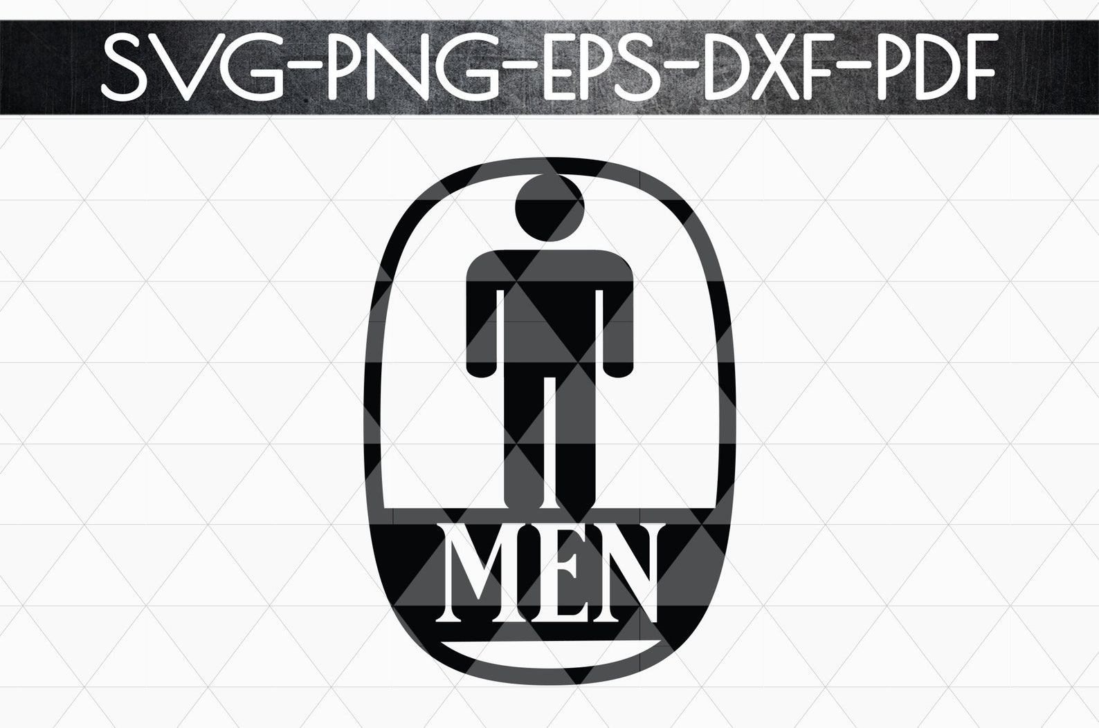 Men Sign Papercut Cutting Template Bath Sign Svg Wc Men - Etsy
