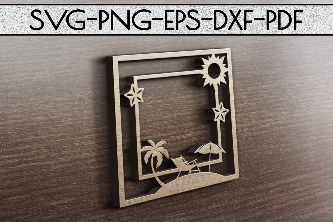 Summer Photo Frame Papercut Template Svg File, Beach House Decor, Home ...