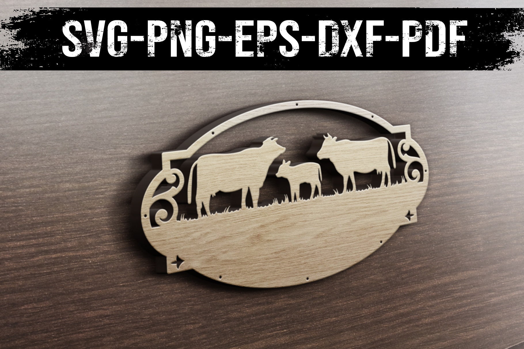 Customizable Cow Barn 1 Papercut Template, Laser Cut, Farmhouse SVG ...
