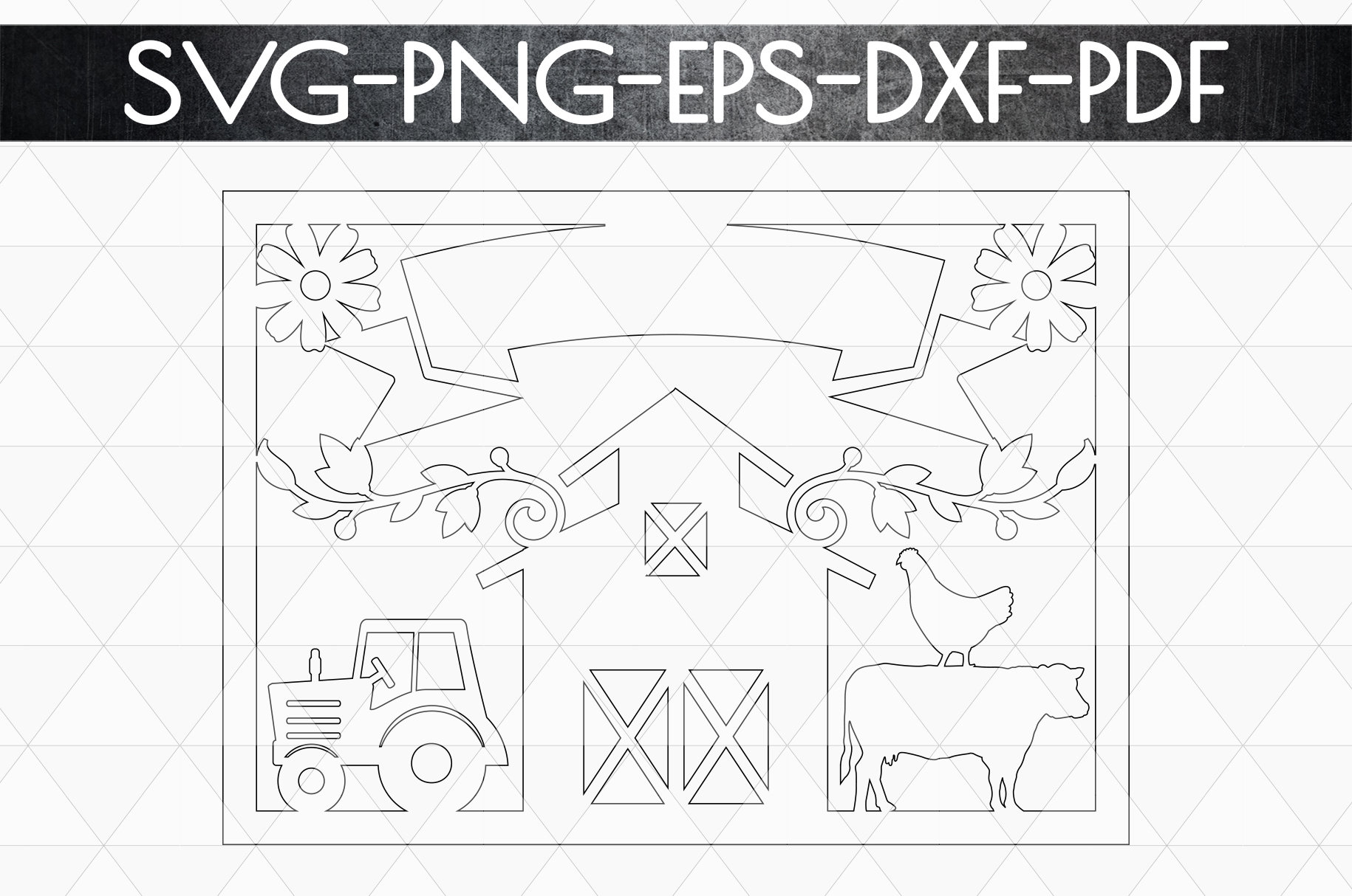Customizable Farmhouse Papercut Template Farm Decor Svg - Etsy