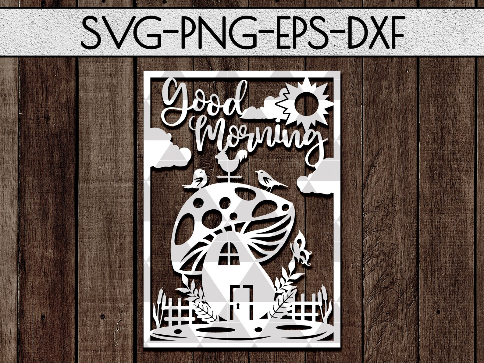 Good Morning Papercut Svg File Vinyl Cut Woodland Paper Art | Etsy