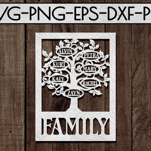 9 Family Paper Cut Templates Cutting File, Housewarming Gift Ideas ...