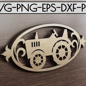 Farm Tractor Papercut Template, Farm Sign Decor Svg, Glowforge Laser ...