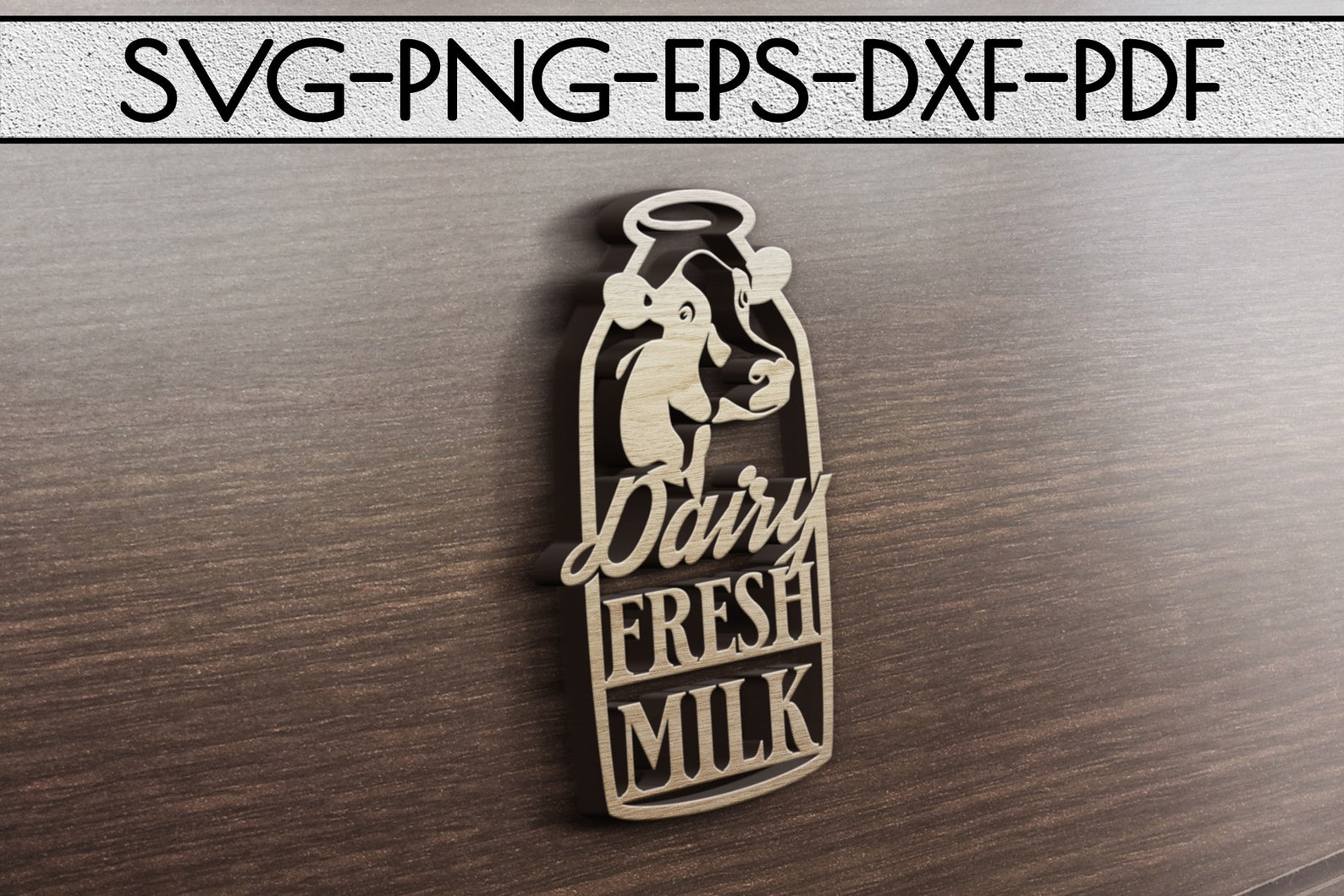 Dairy Fresh Milk Papercut Template, Farm Decor Svg, Glowforge Laser Cut ...