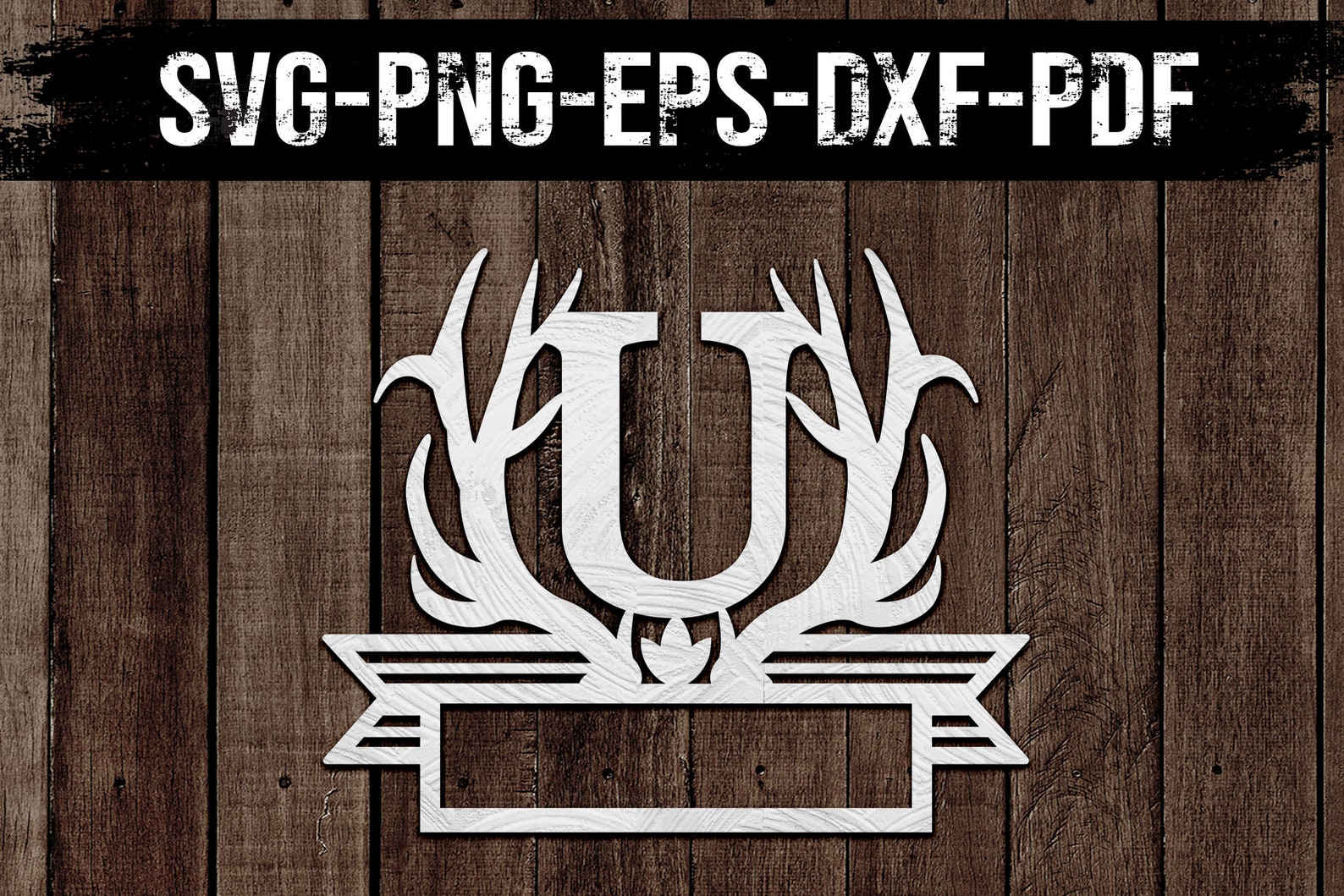 Customizable Antlers Font U Paper Cut Template Laser Cut - Etsy