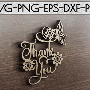 Thank You Papercut Template Svg File, Birthday Clipart, Elegant Flower ...