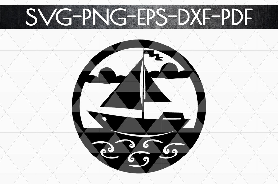 Sailing Boat Papercut Template Svg File Beach House Decor - Etsy