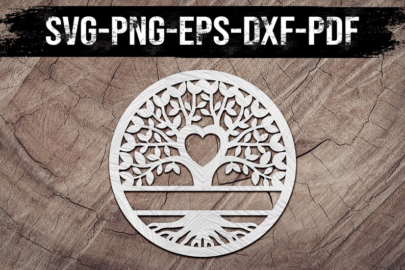 Customizable Family Heart Tree Papercut Template Tree With - Etsy