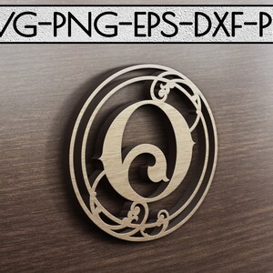 Monogram O Papercut Template, Vinyl Laser Cut, Elegant Circle Frame ...