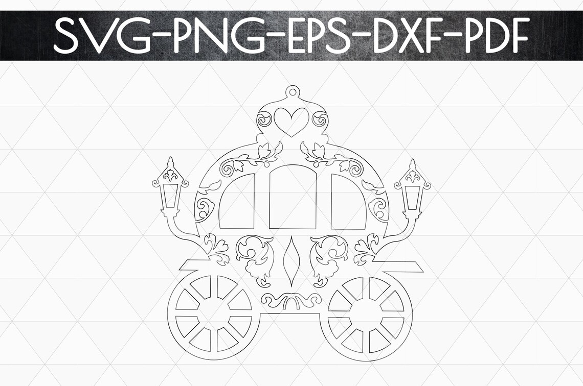 Princess Carriage Papercut Template Svg Filekey Chain Design - Etsy