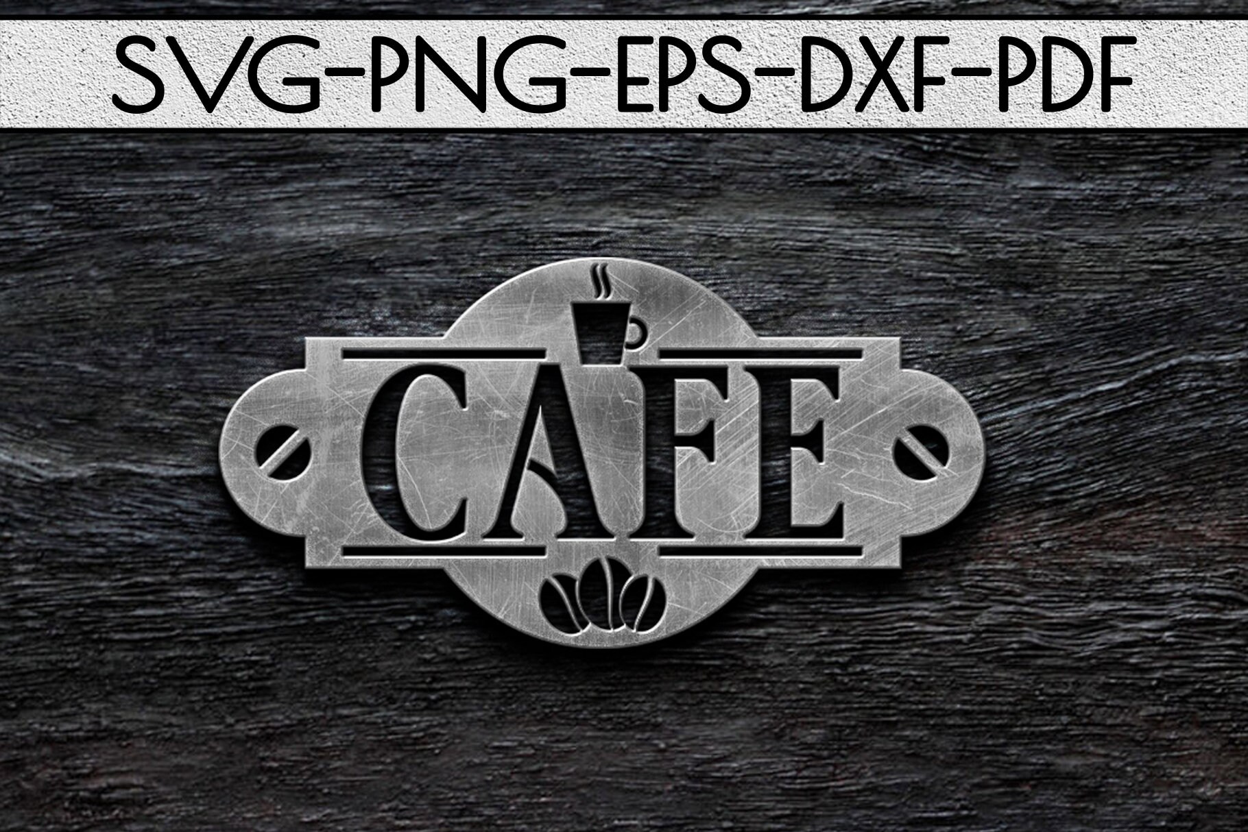 Cafe Sign Papercut Cutting Template, Kitchen Sign Svg, Coffee Svg, Wall ...
