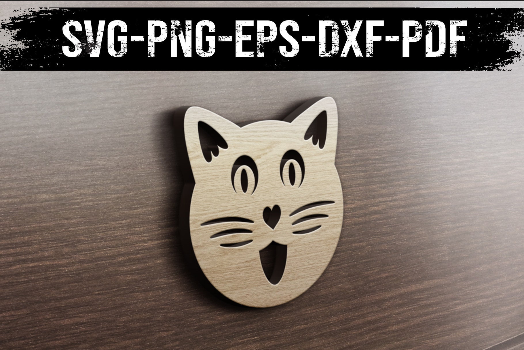 Cat Face 3 Papercut Cutting Template, Cat Lady Gift Ideas, Cat Lover ...