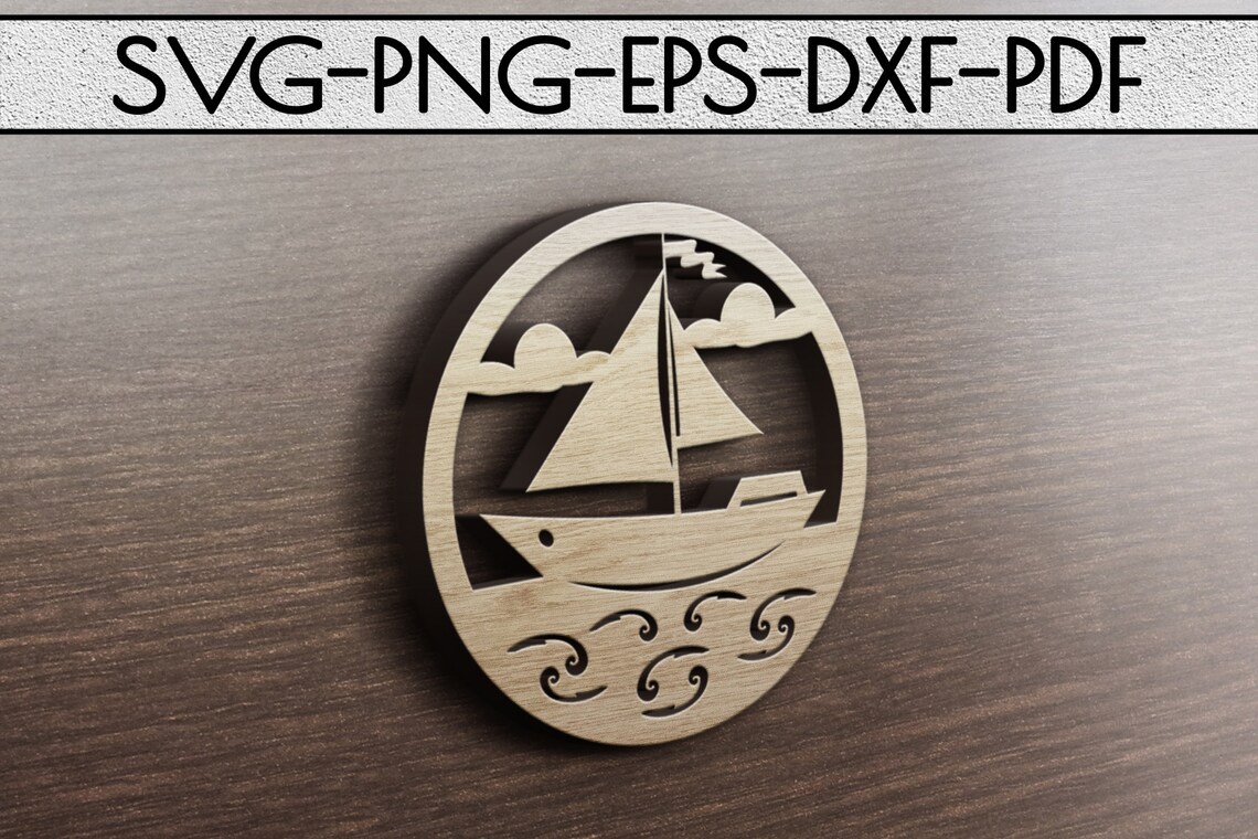 Sailing Boat Papercut Template Svg File Beach House Decor - Etsy
