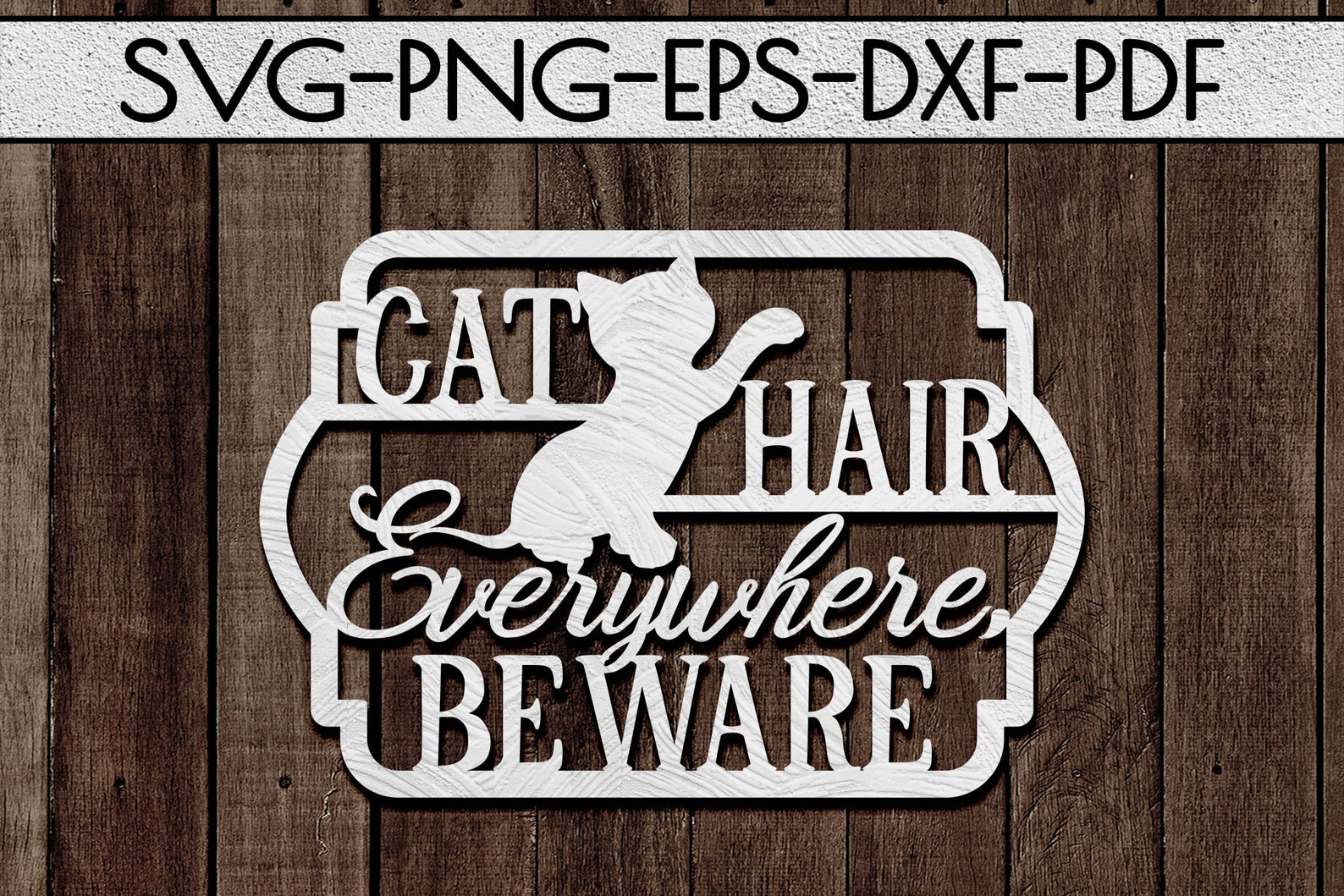 Cat Hair Everywhere Beware Papercut Cutting Template Cat | Etsy