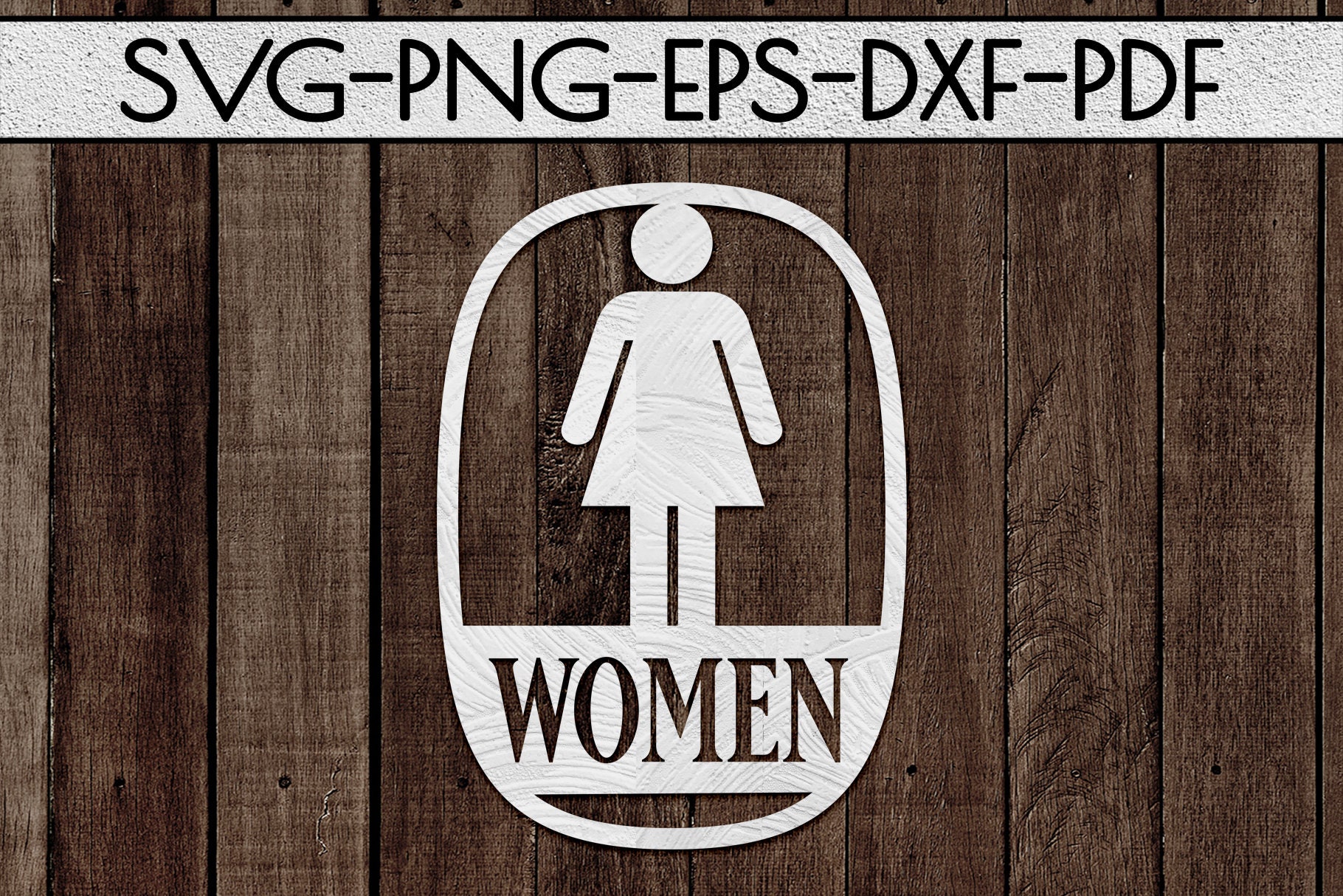 Women sign papercut cutting template bath sign svg wc toilet | Etsy