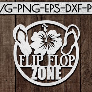 Flip Flop Zone Papercut Template Svg File, Beach House Decor, Wood Sign ...