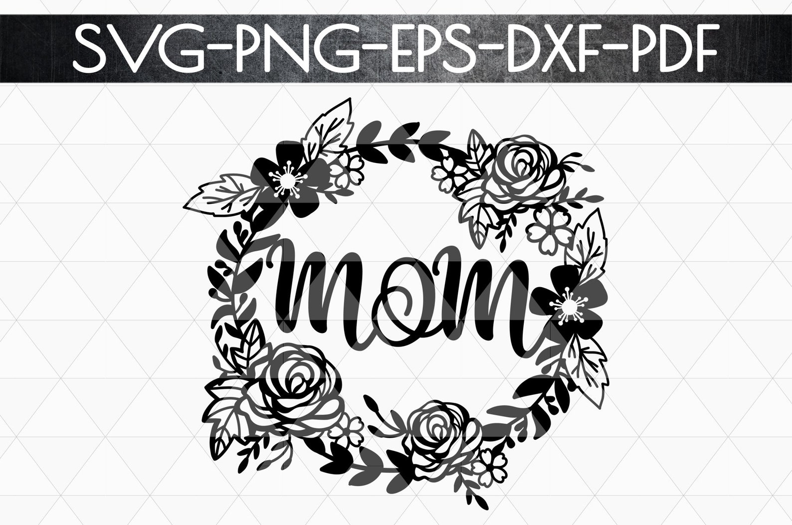 Mom Flower Papercut Template Svg File Mother's Day Card - Etsy