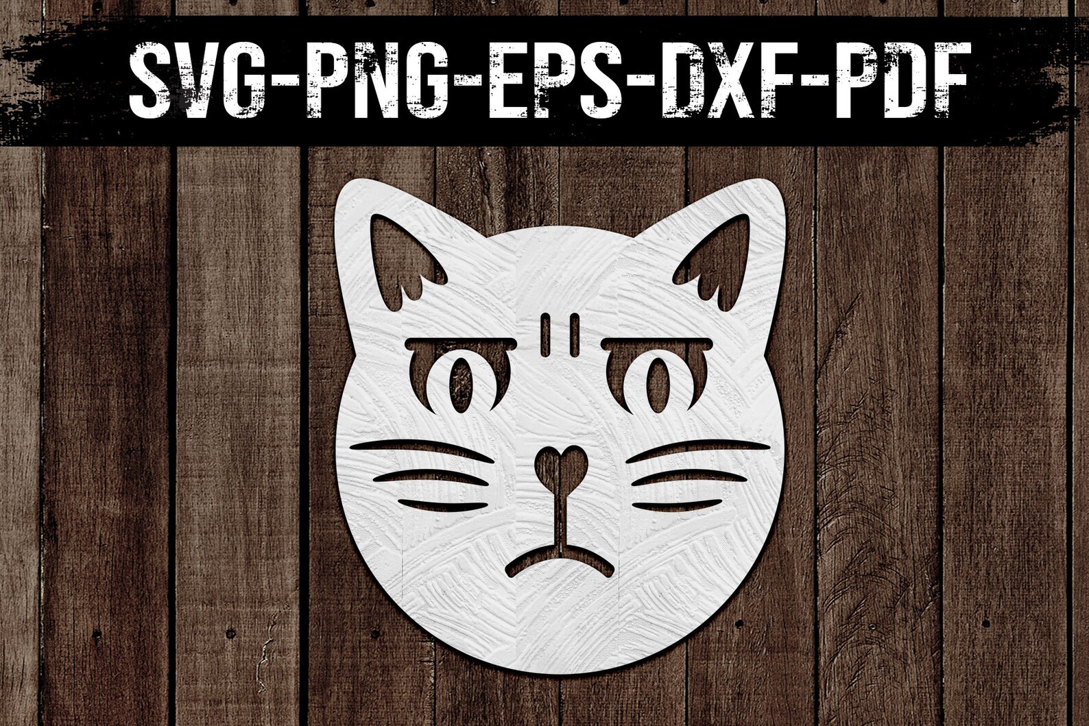 Cat Face Emoticon Papercut Templates Cutting File Gift Ideas | Etsy