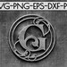 Monogram G Papercut Template, Vinyl Laser Cut, Circle Frame Monogram ...