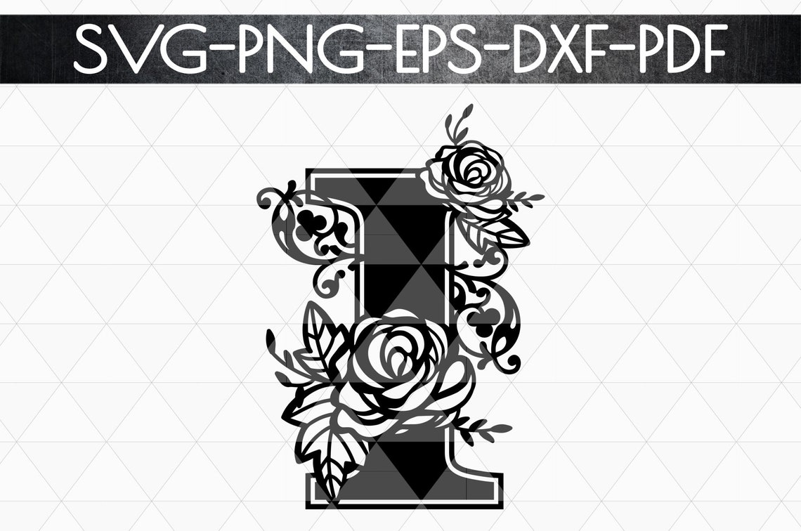 Floral Font I Paper Cut Template, Laser Cut, Wedding Day Gift Ideas ...