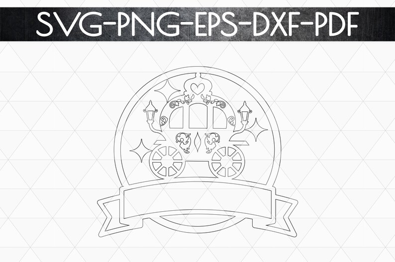 Customizable Princess Carriage Papercut Template Svg File | Etsy