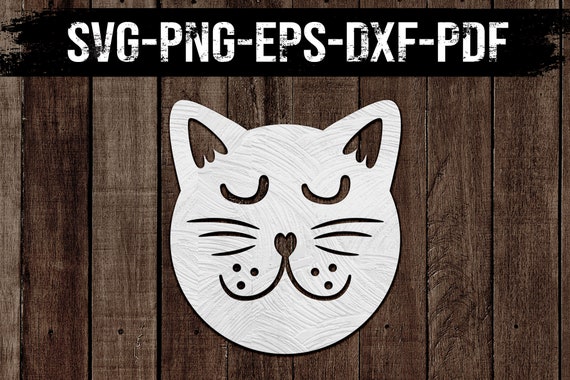 Cat face 2 papercut cutting template cat lady gift ideas cat | Etsy