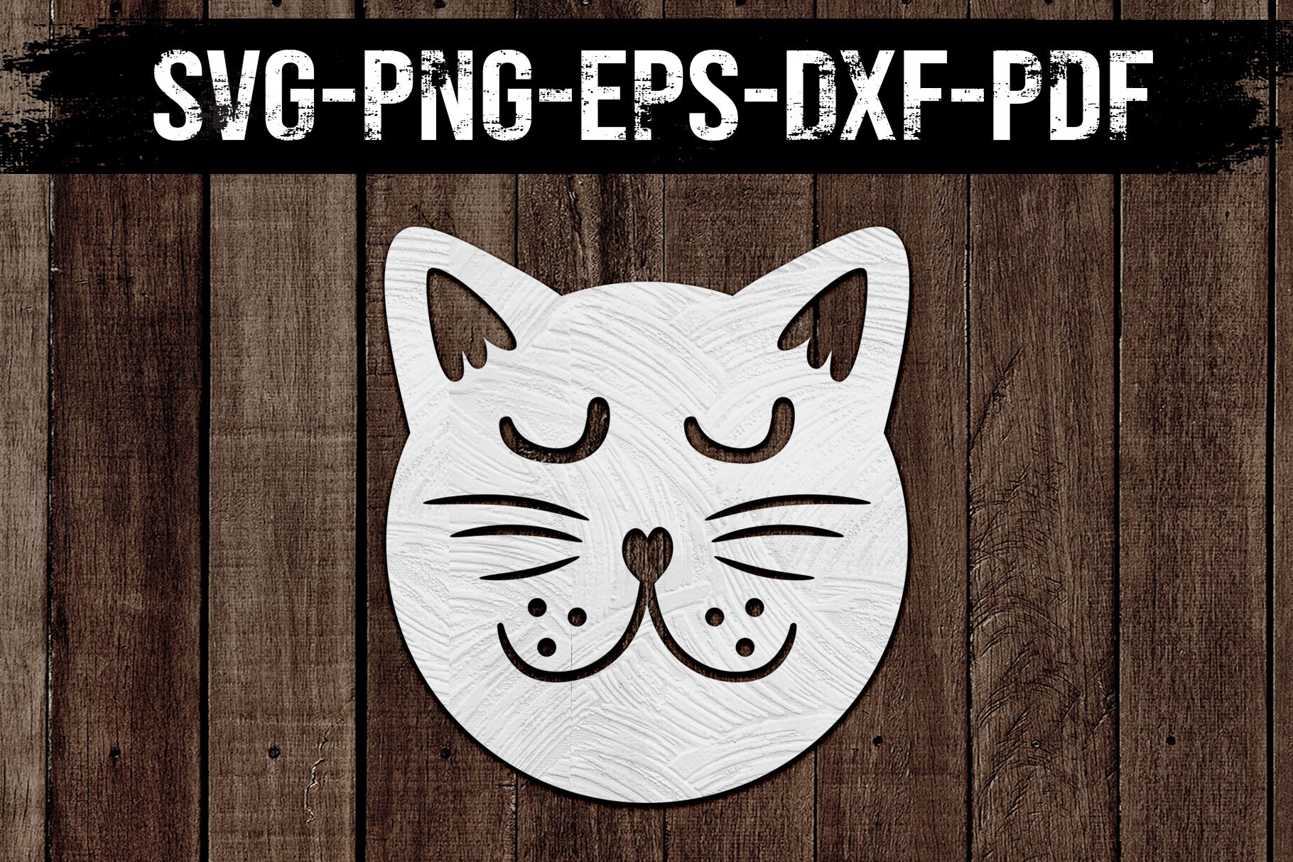 Cat face 2 papercut cutting template cat lady gift ideas cat | Etsy