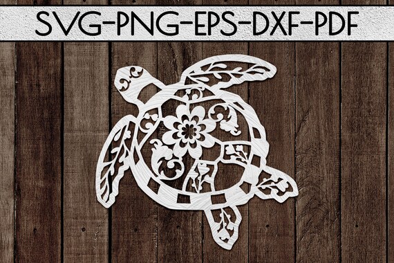 Floral Sea Turtle Paper Cut Cutting File Aquatic Animal Svg - Etsy