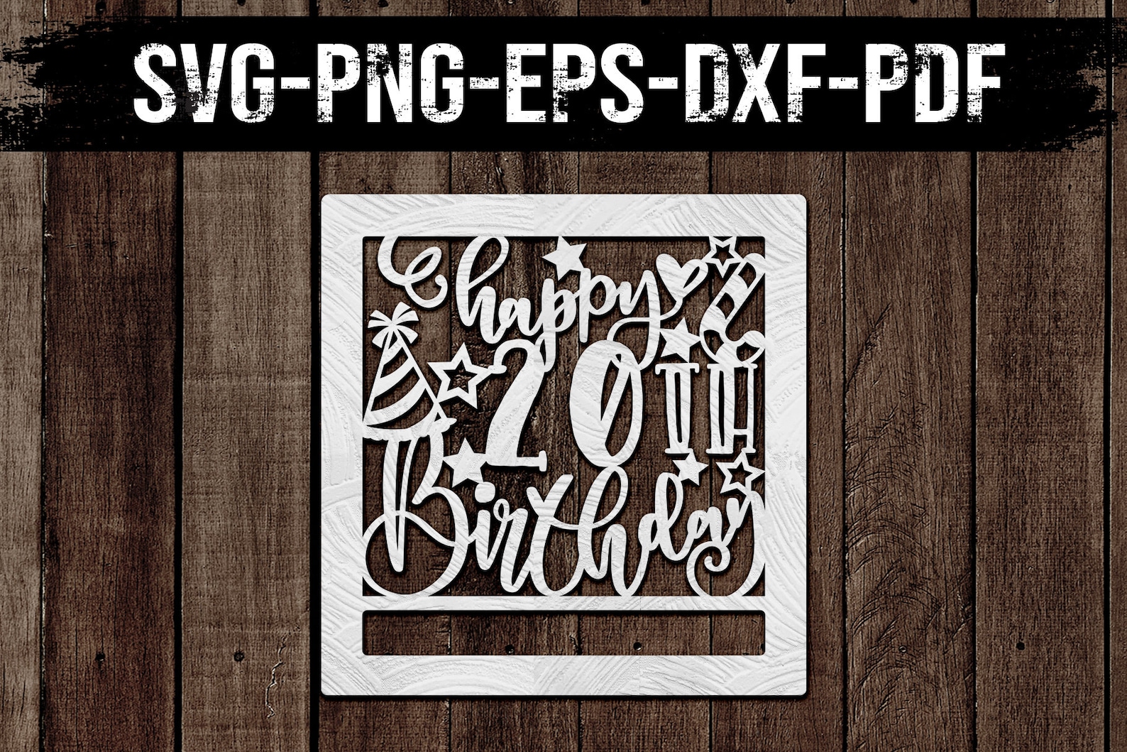 20th Birthday Papercut Cutting Template, Birthday Wishes, Birthday Card ...