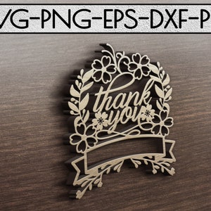 Customizable Thank You Papercut Template Svg File, Birthday Clipart ...