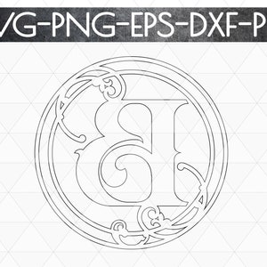 Monogram B Papercut Template, Laser Cut, Wedding Gift Ideas, Family ...