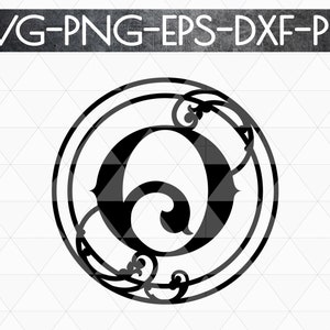 Monogram O Papercut Template, Vinyl Laser Cut, Elegant Circle Frame ...
