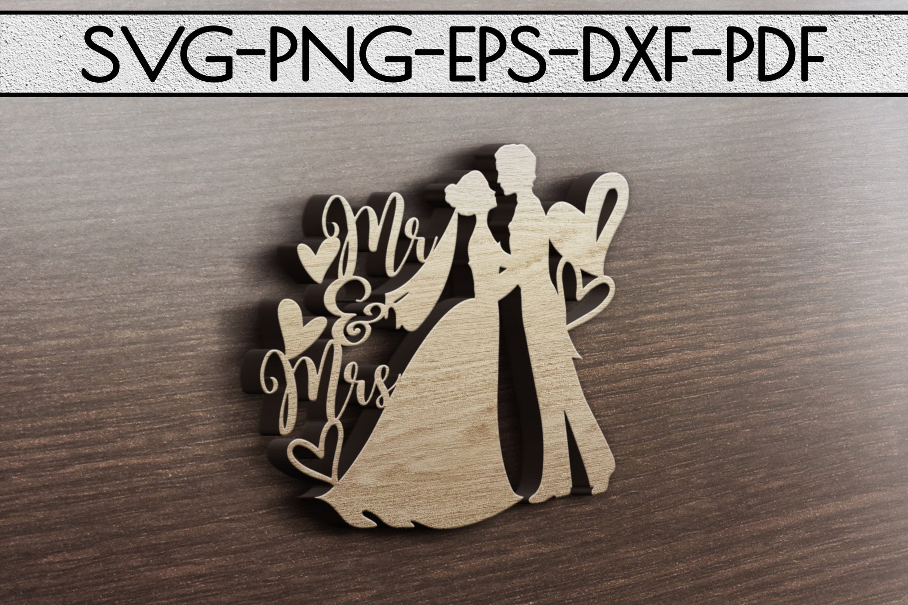 Mr and Mrs Silhouette Papercut Template Marriage SVG - Etsy UK