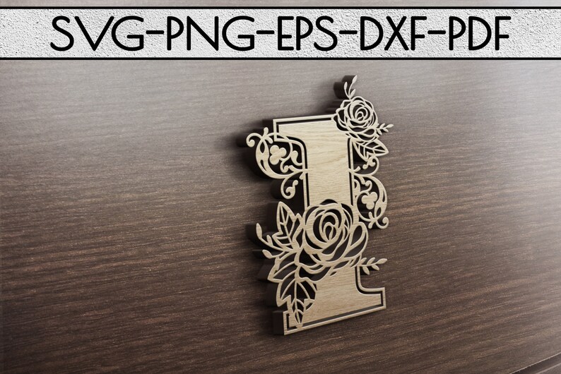 Floral Font I Paper Cut Template Laser Cut Wedding Day Gift | Etsy