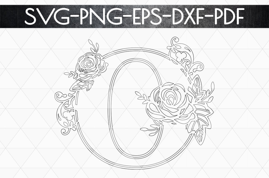 Floral Font O Paper Cut Template Laser Cut Wedding Day Gift - Etsy