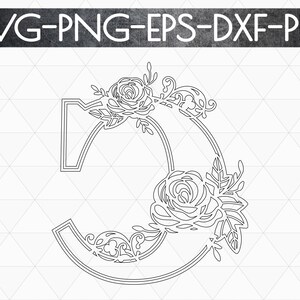 Floral Font C Papercut Template, Laser Cut, Wedding Day Gift Ideas ...