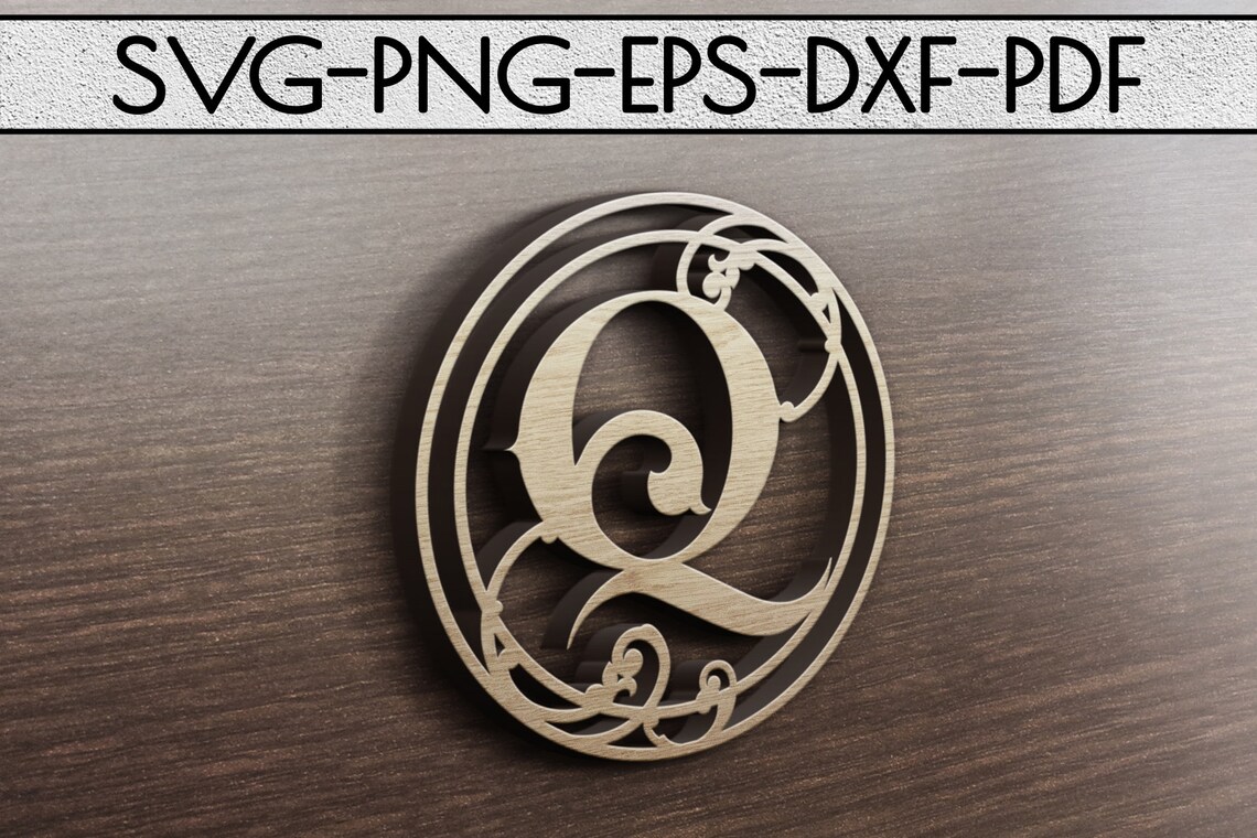 Monogram Q Papercut Template Vinyl Laser Cut Elegant Circle - Etsy