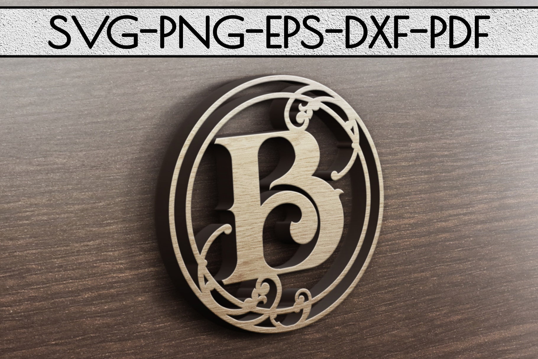 Monogram B Papercut Template, Laser Cut, Wedding Gift Ideas, Family ...