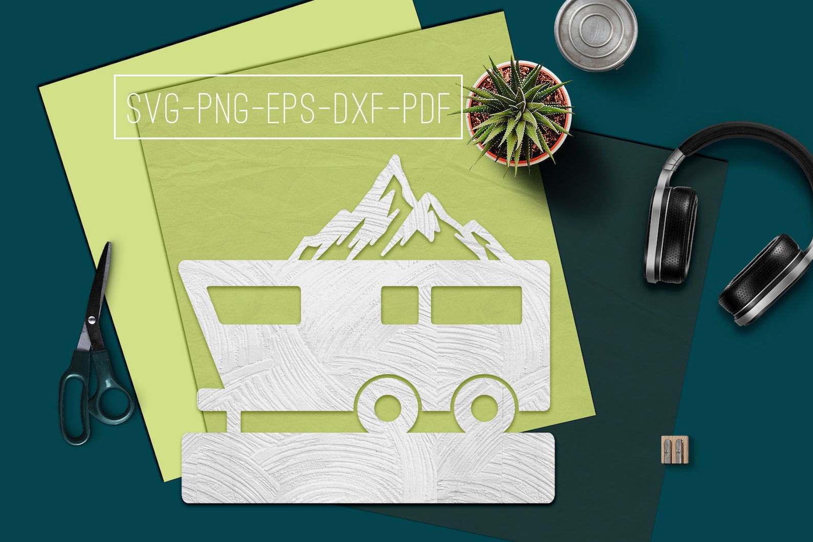 Customizable Caravan Camper Papercut Template Svg File, Vinyl Cut ...