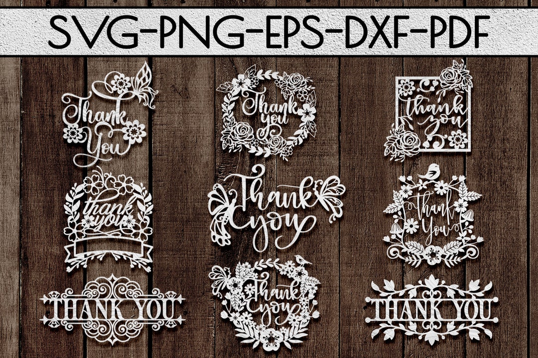 Thank You Papercut Templates Cutting File, Appreciation, Wedding Sign ...