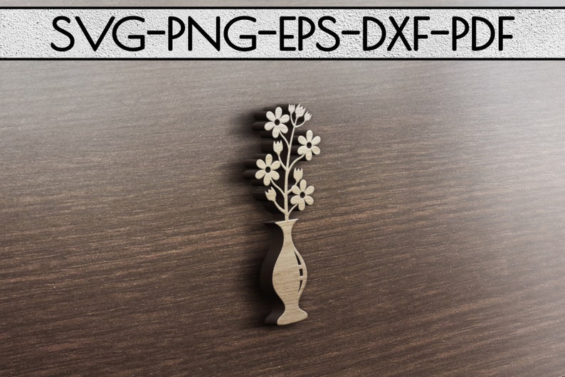 Flowers in Vase Papercut Template Svg File, Flower Decor Cutting File ...
