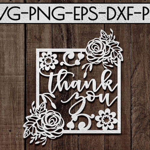 Thank You Papercut Templates Cutting File Appreciation - Etsy