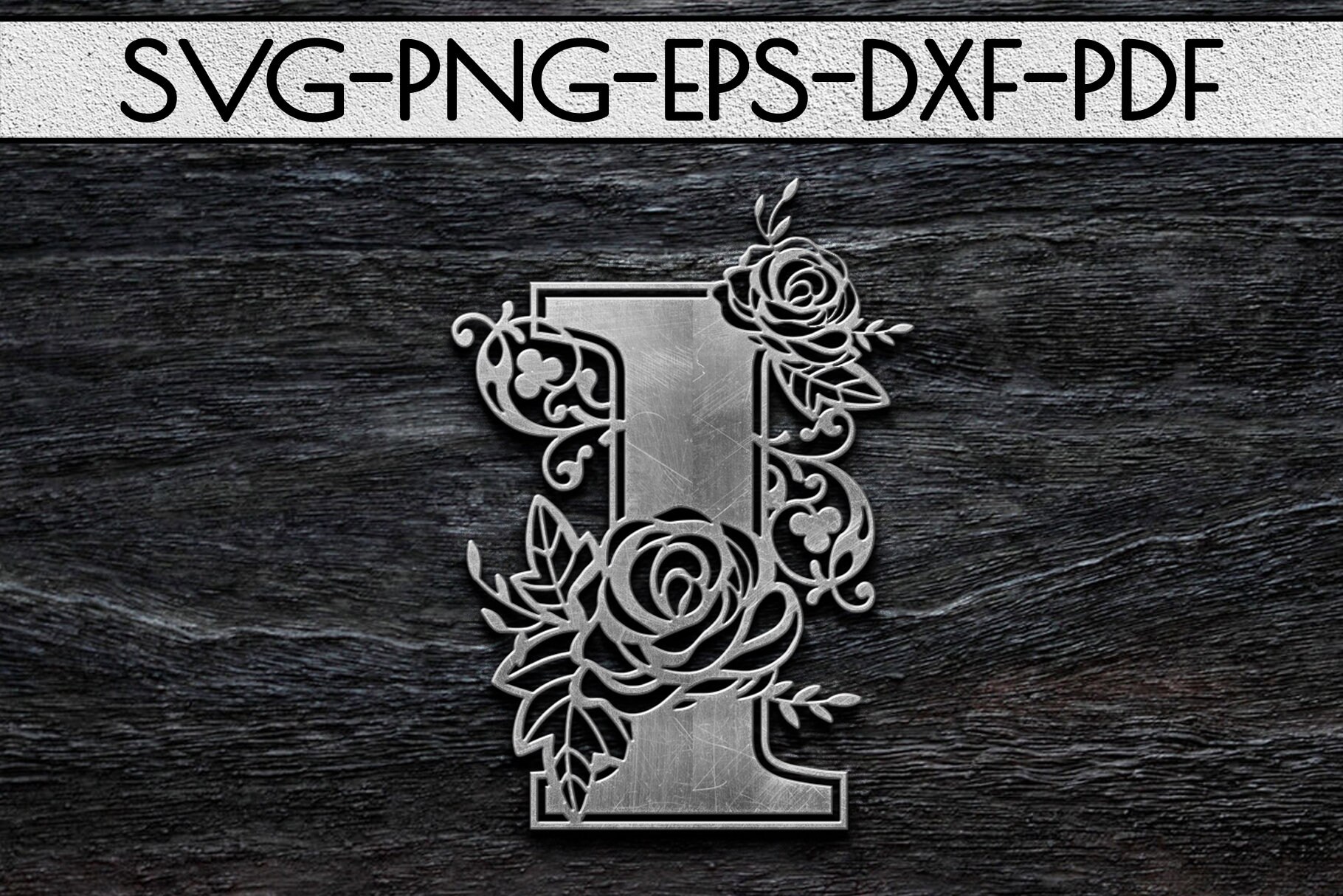 Floral Font I Paper Cut Template, Laser Cut, Wedding Day Gift Ideas ...