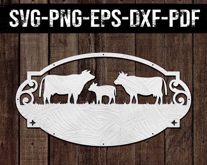 Customizable Cow Barn 1 Papercut Template, Laser Cut, Farmhouse SVG ...