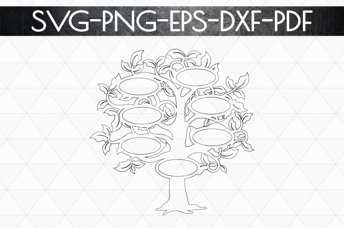 Customizable family tree papercut template laser cut family | Etsy